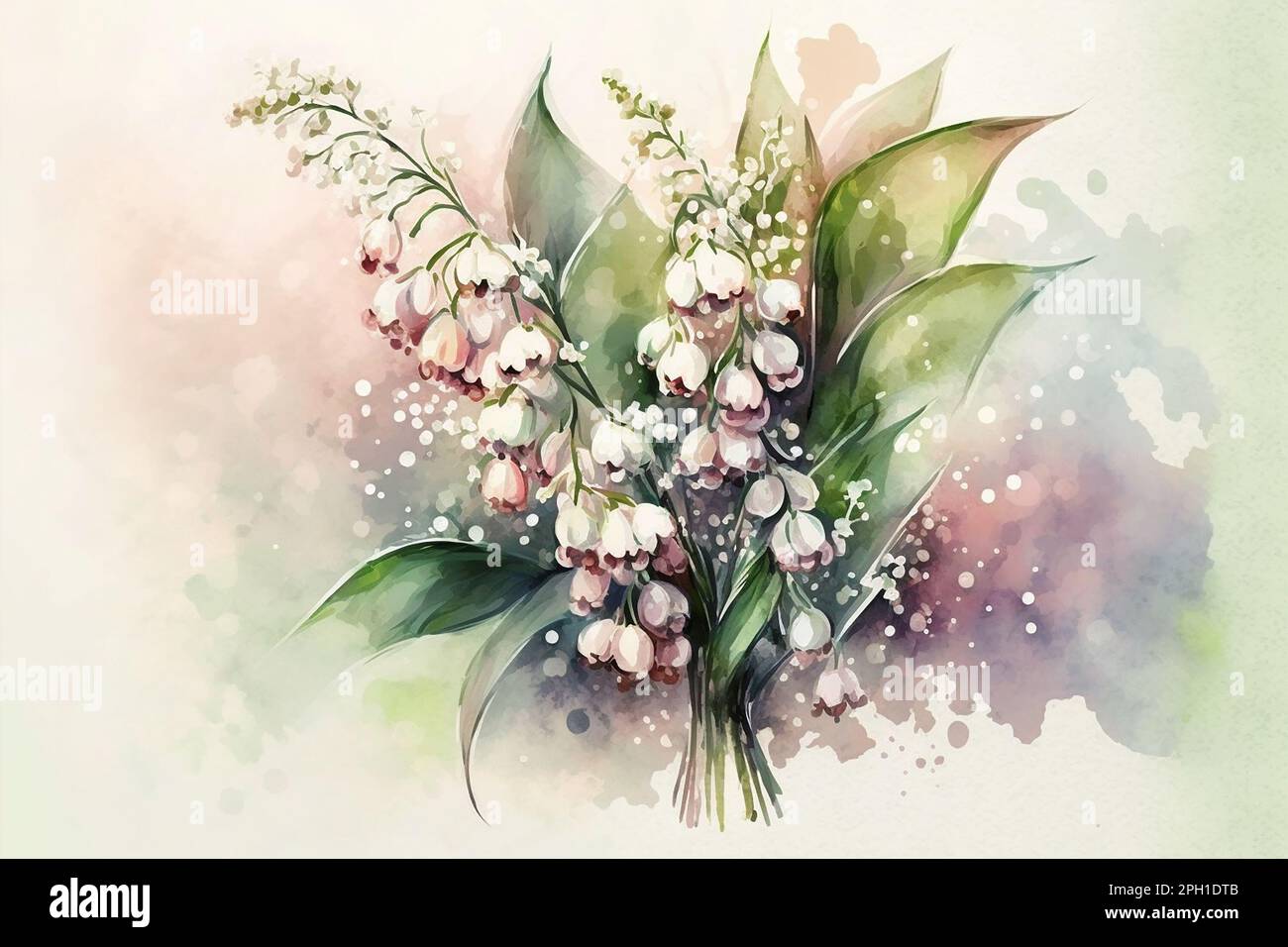 Watercolor bouquet lily of valley hi-res stock photography and images ...