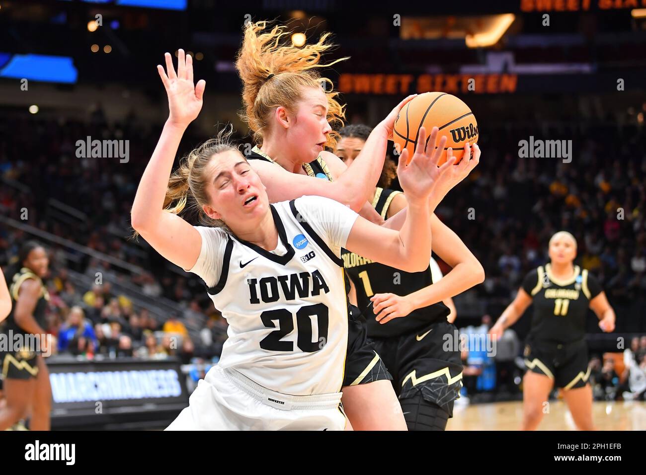 March 24, 2023: Colorado Buffaloes guard Frida Formann (3) fights off ...