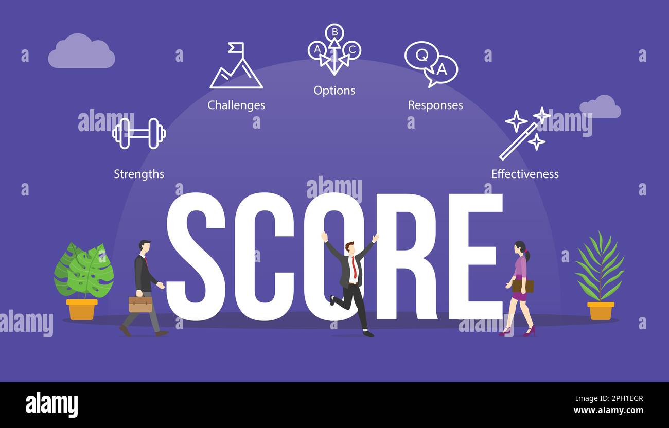 score business model concept with big word text and people with related ...