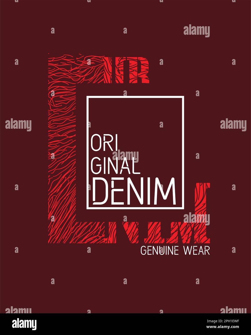 Original Denim Branding typography line art texture vector t shirt ...