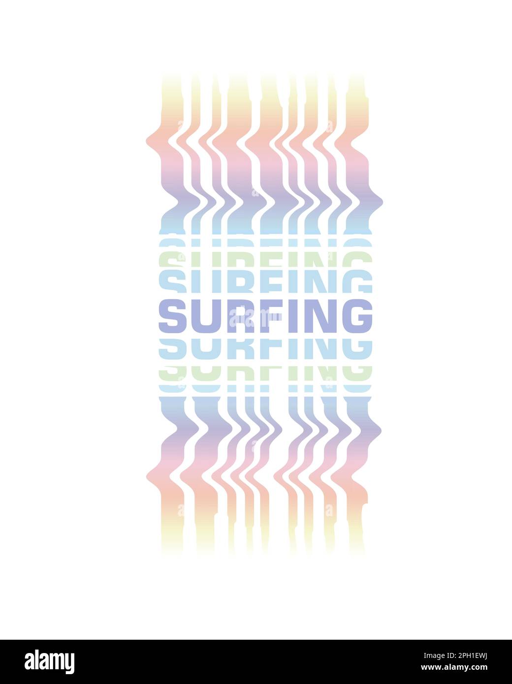 Surfing distorted typography glitch lettering graphic vector t shirt ...