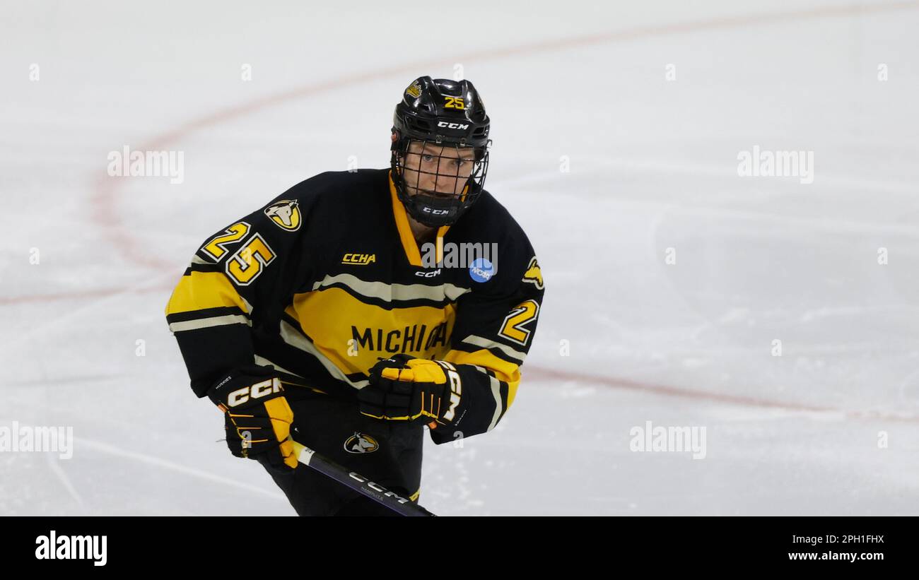 Michigan Tech's Jed Pietila skates against Penn State during an NCAA ...