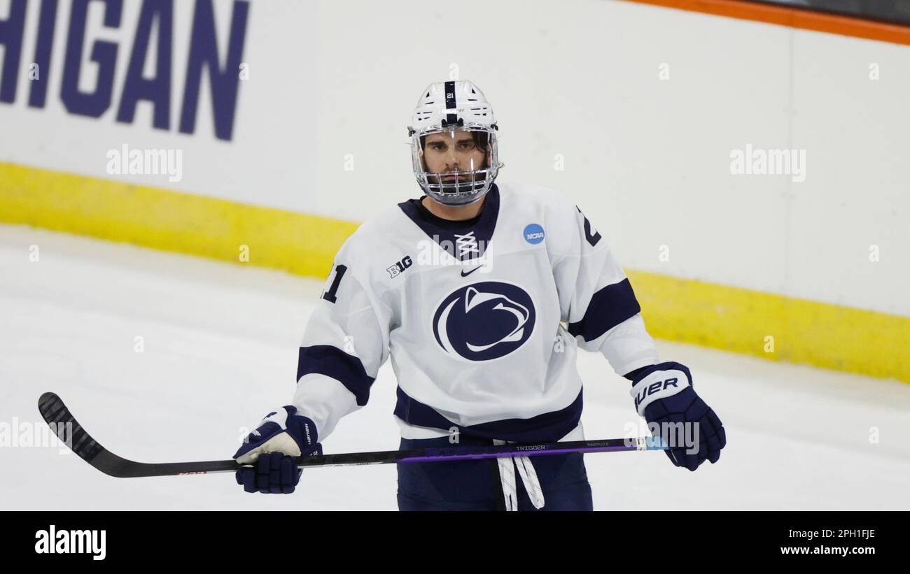 Penn State's Kevin Wall skates against Michigan Tech during an NCAA ...