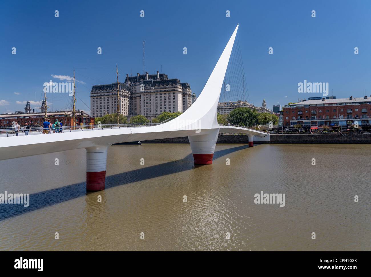 Buenos Aires, Argentina - 7 February 2023: Woman bridge footbridge ...