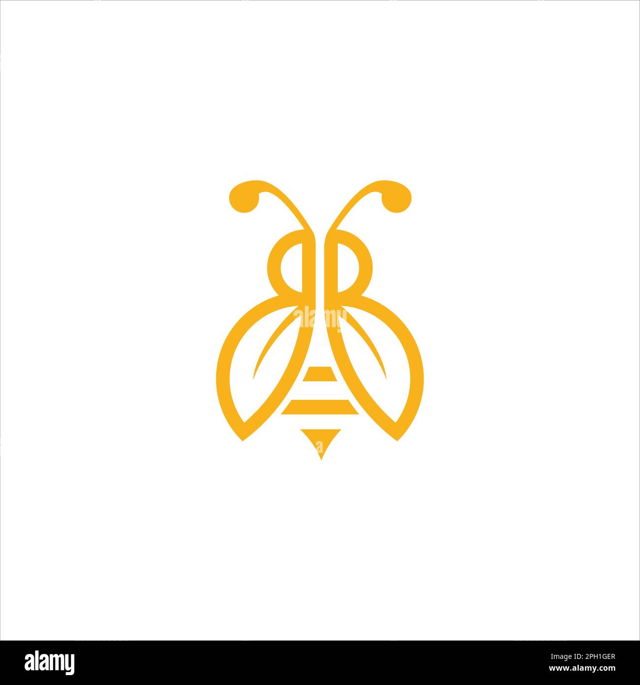 leaf logo bee modern design BB Stock Vector Image & Art - Alamy