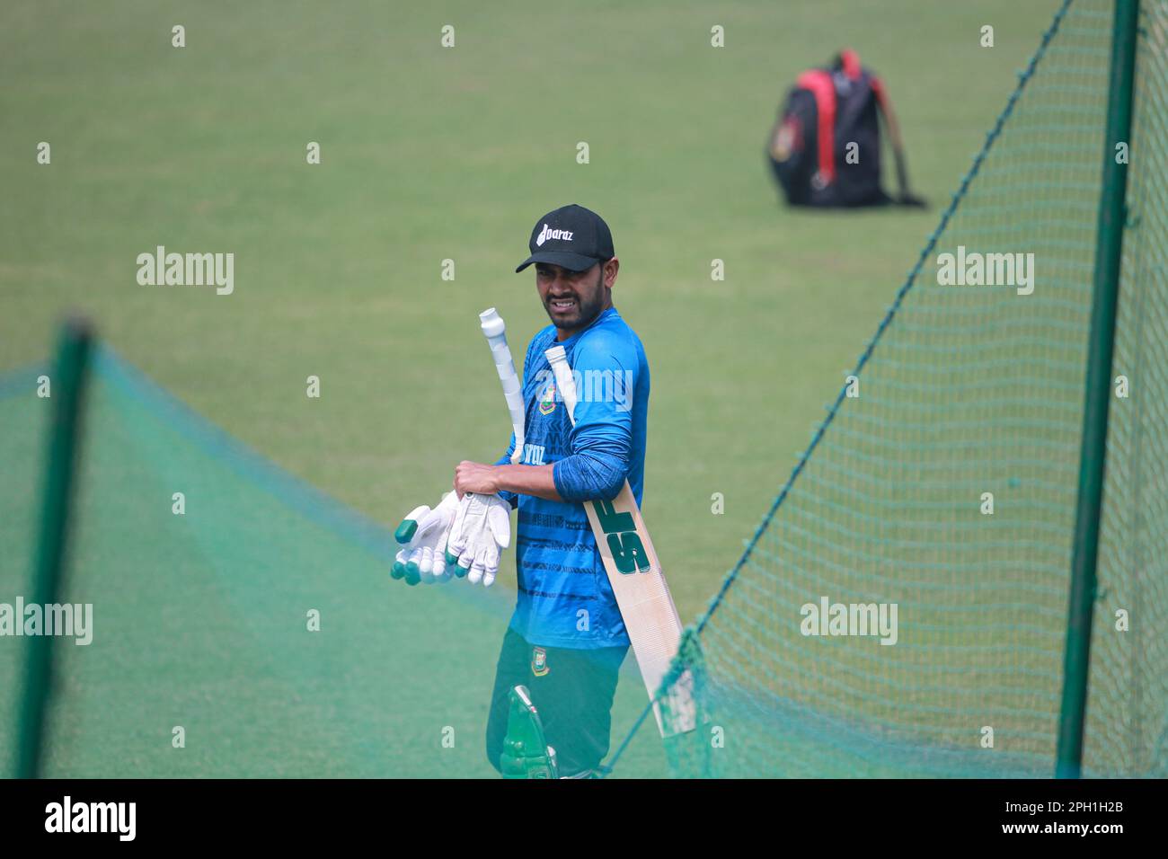 Mehidy Hasan Miraz as Bangladesh T20I Cricket Team attends practice at ...