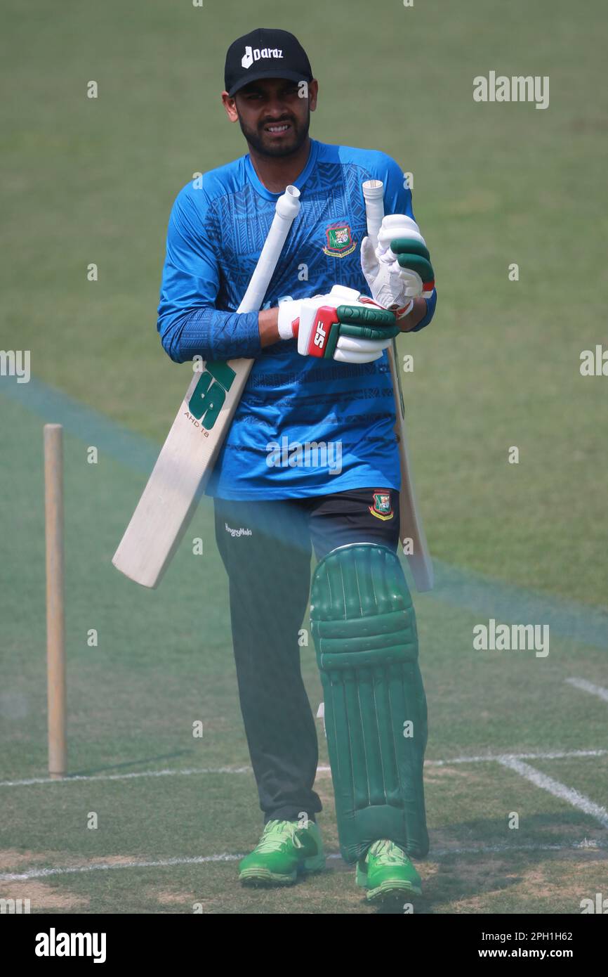 Mehidy Hasan Miraz as Bangladesh T20I Cricket Team attends practice at ...