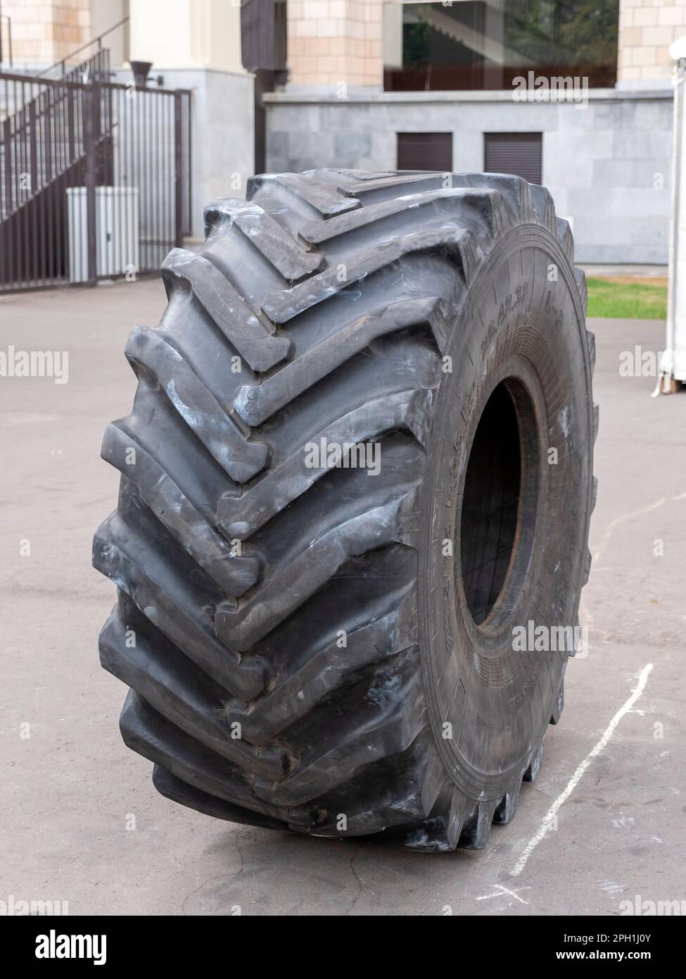 A worn car tire is environmental pollution ecological problems Stock ...