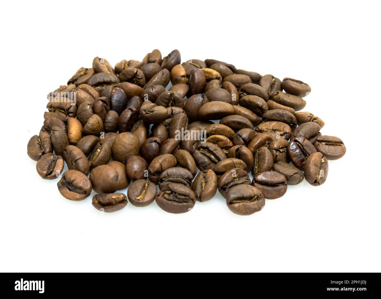 Fragrant and delicious coffee beans isolated on white background Stock ...