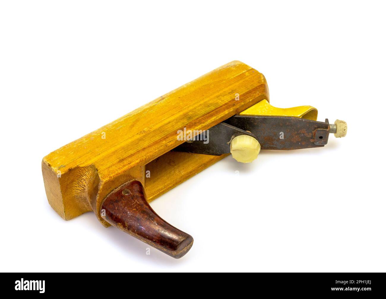 Wood planer tool carpenter with isolated on white background Stock ...