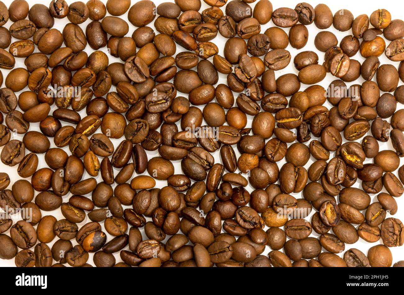 Fragrant and delicious coffee beans isolated on white background Stock ...