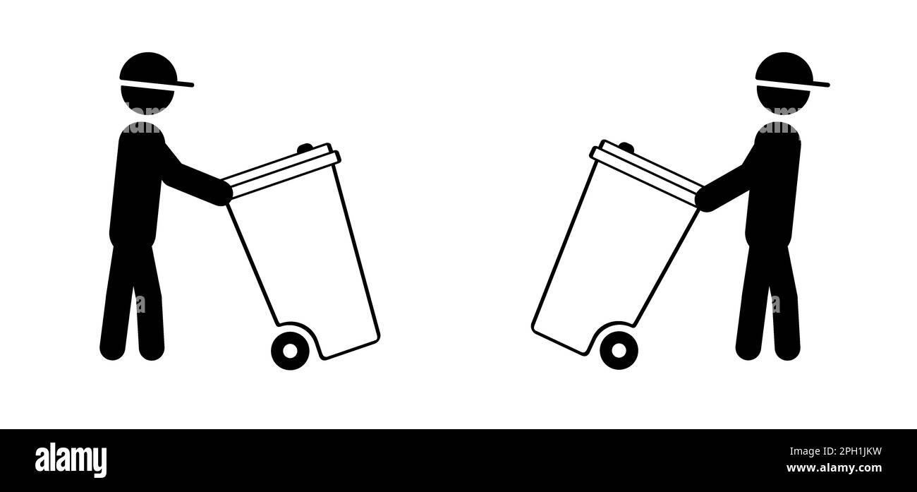 Wheelie bin. Waste collection day. Garbage bag and container. Waste bin ...