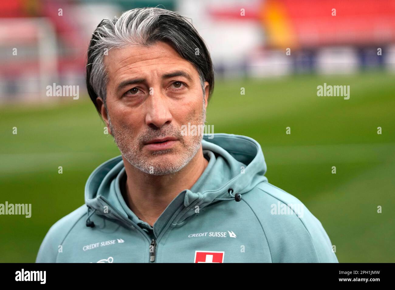 Switzerland's head coach Murat Yakin waits for the start of the Euro ...