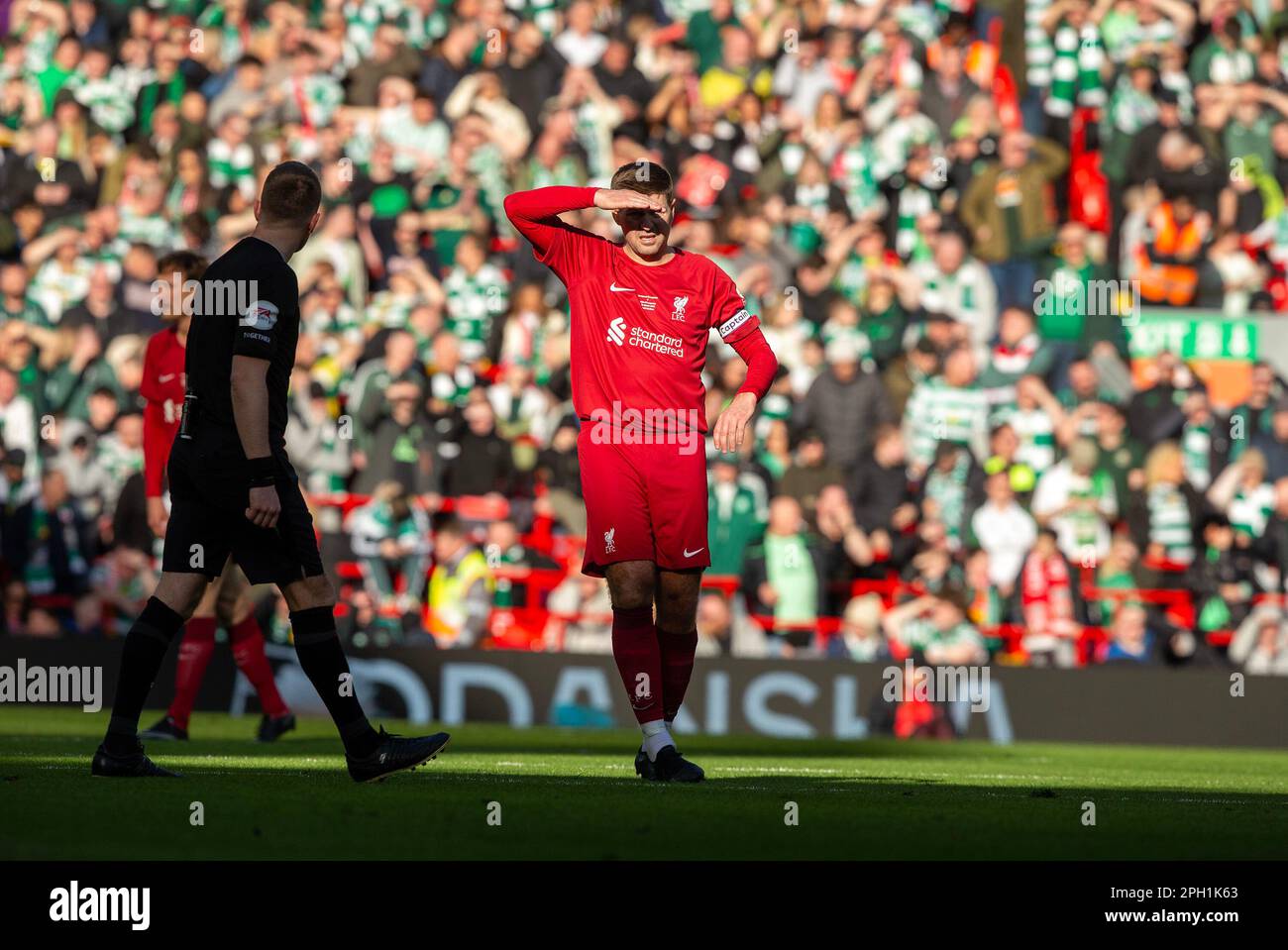 Liverpool Legends Steven Gerrard during the Legends match at Anfield ...