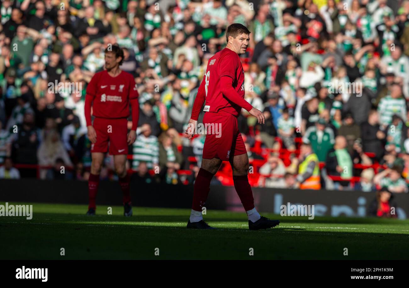 Liverpool Legends Steven Gerrard during the Legends match at Anfield ...