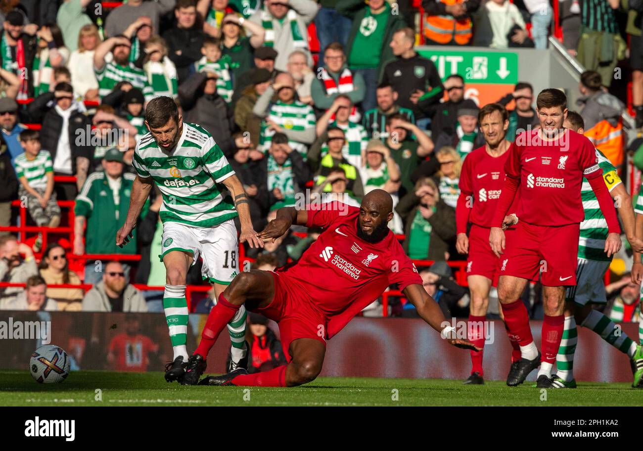 Liverpool Legend Momo Sissoko against Celtic Legend Massimo Donati ...