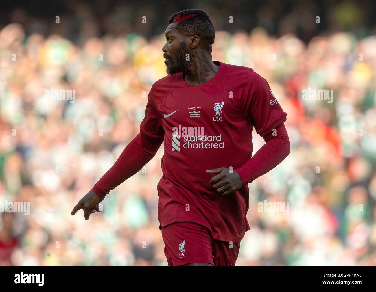 Liverpool Legends Djibril Cisse during the Legends match at Anfield ...