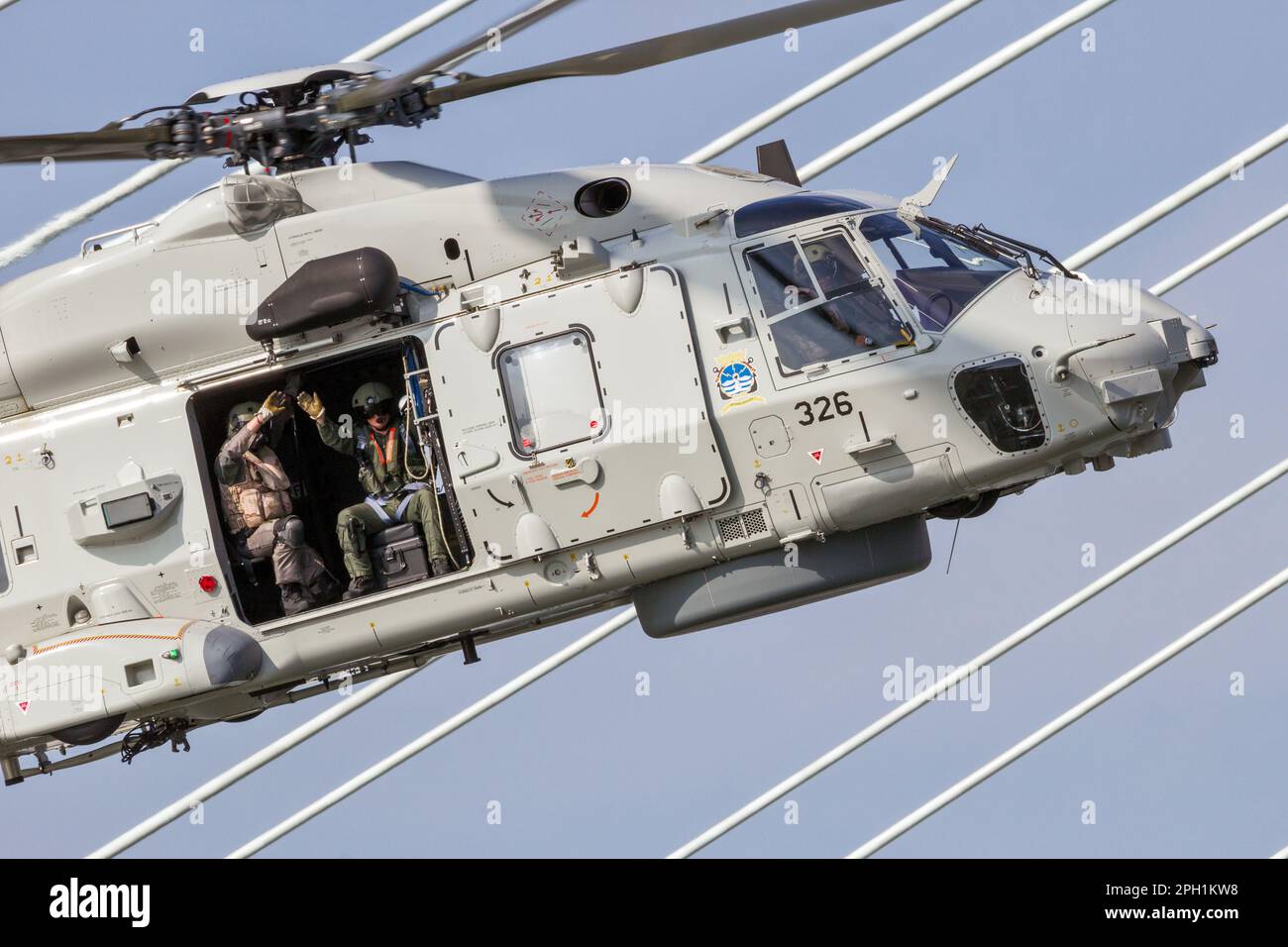 Royal Netherlands Navy (Marineluchtvaartdienst) NH90 helicopter flying ...