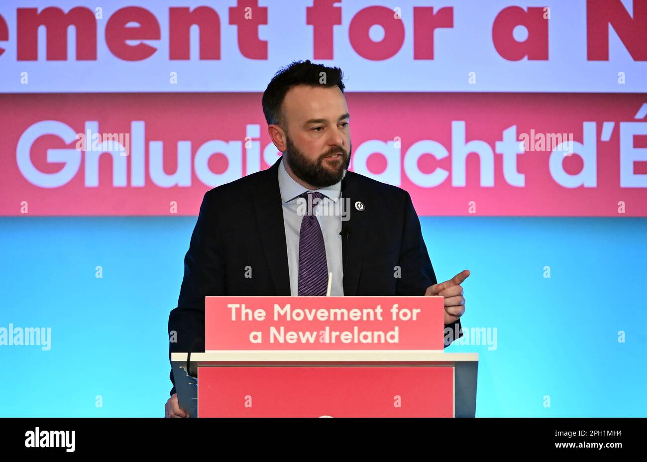 SDLP leader Colum Eastwood speaking during the Social Democrat and ...