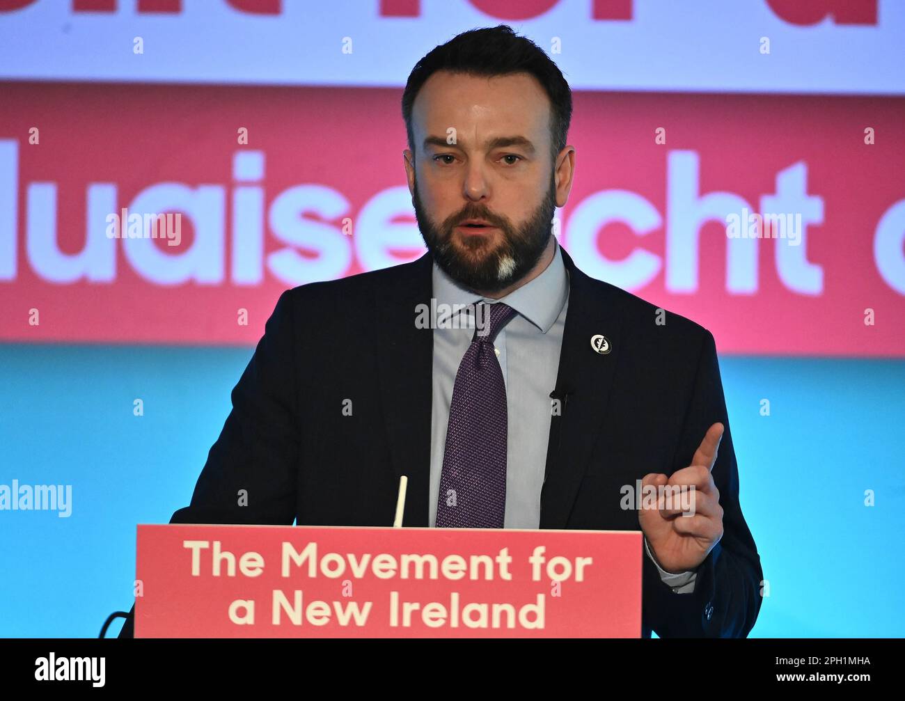 SDLP leader Colum Eastwood speaking during the Social Democrat and ...