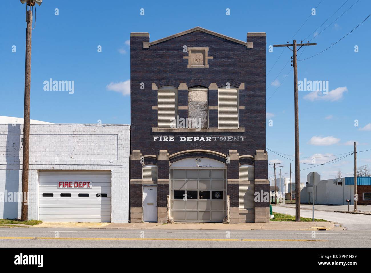 Old fire department building in downtown Cairo, Illinois, USA Stock ...
