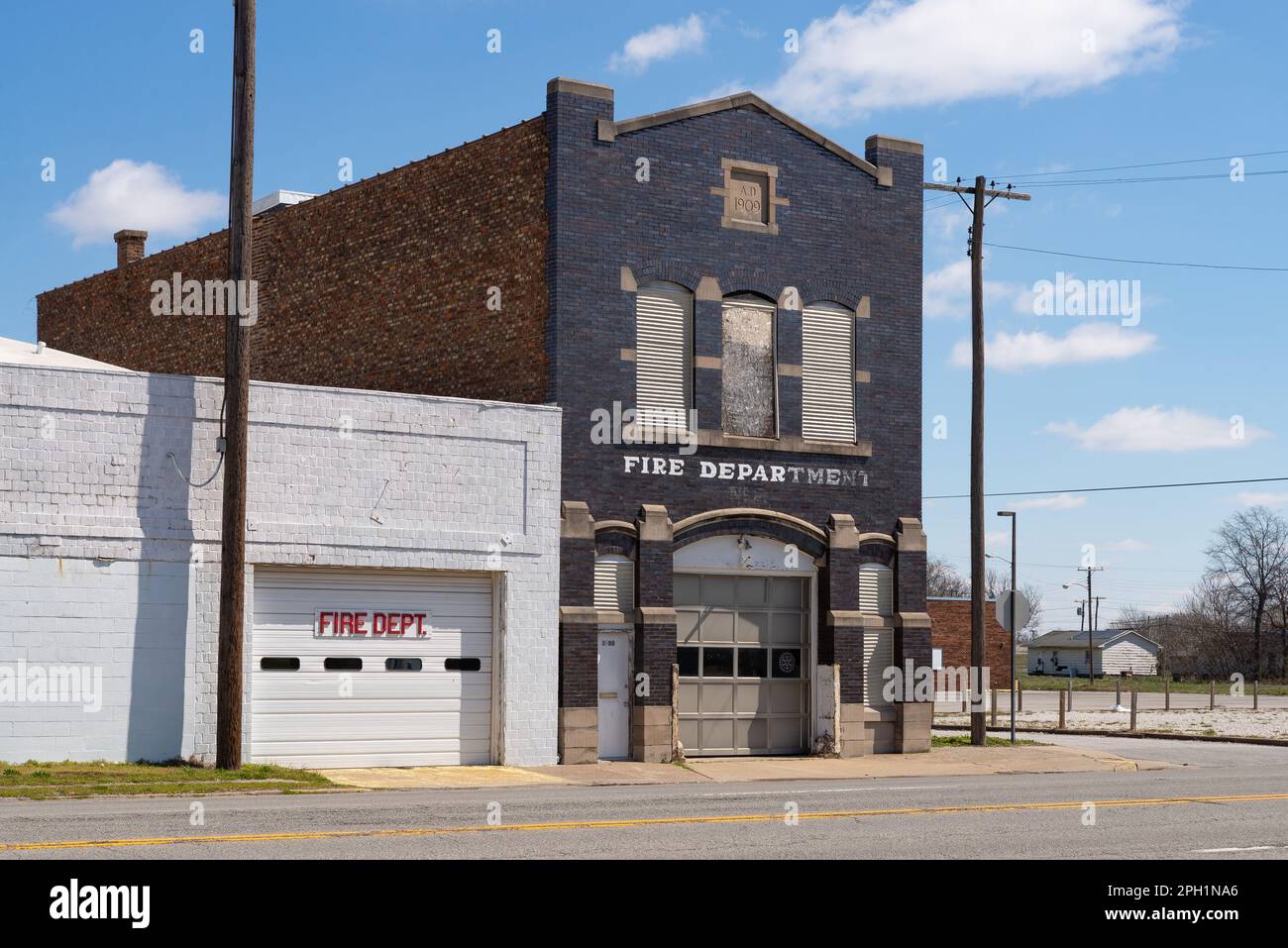 Old fire department building in downtown Cairo, Illinois, USA Stock ...
