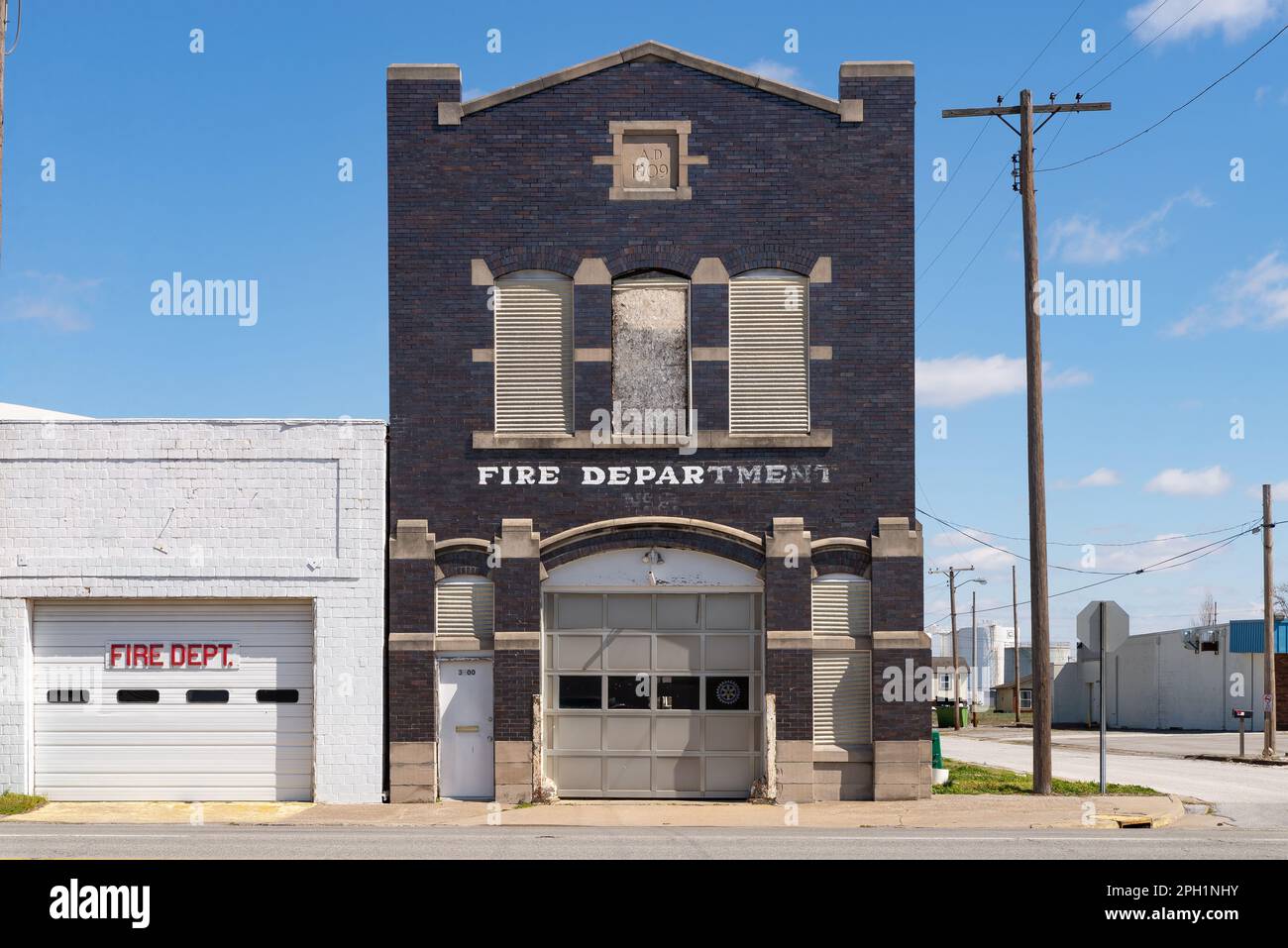 Old fire department building in downtown Cairo, Illinois, USA Stock ...