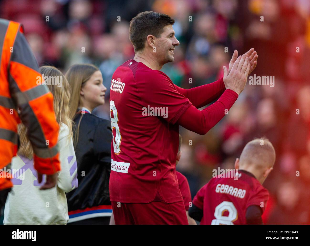 Liverpool Legends Steven Gerrard during the Legends match at Anfield ...