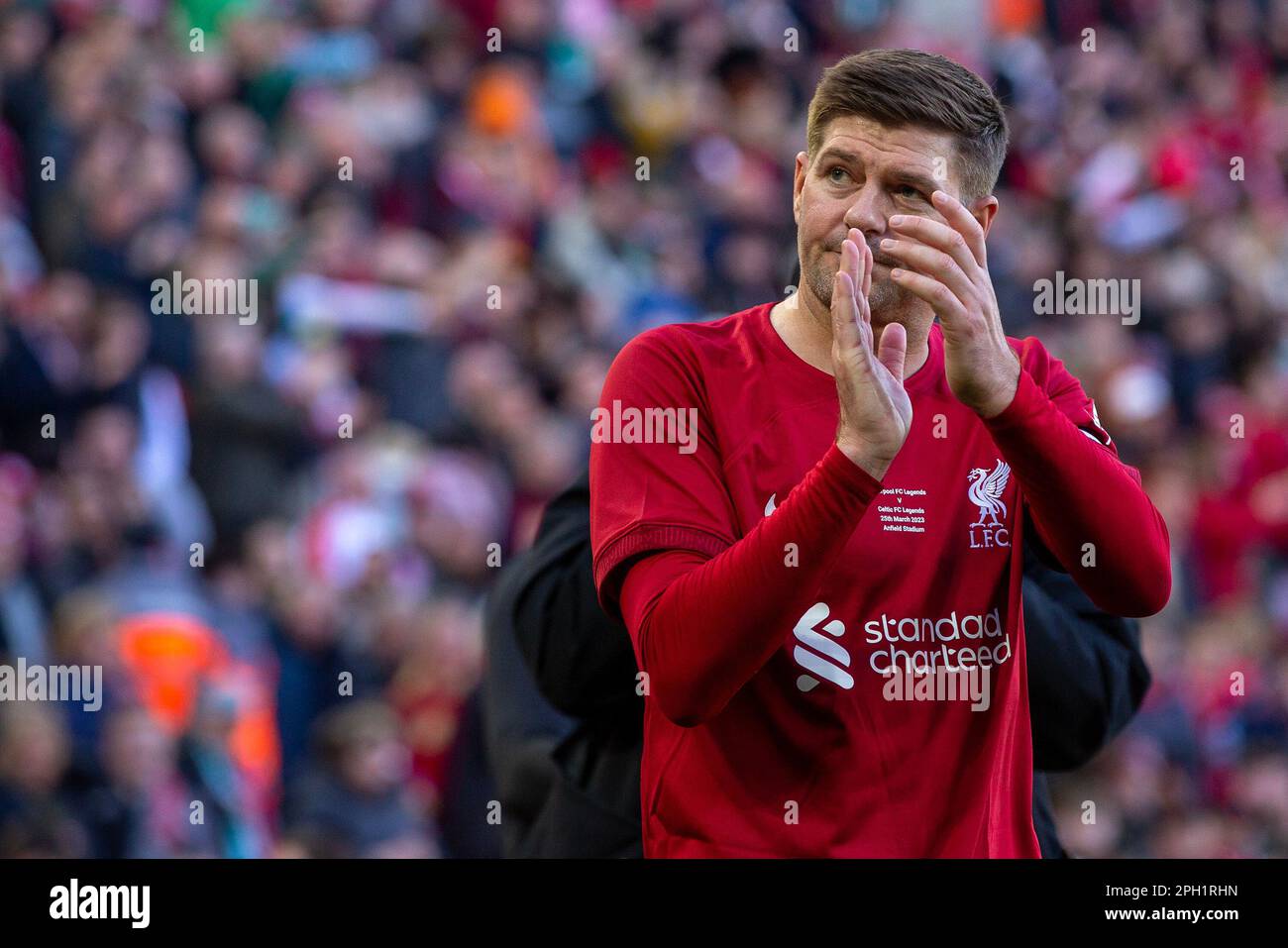 Liverpool Legends Steven Gerrard during the Legends match at Anfield ...