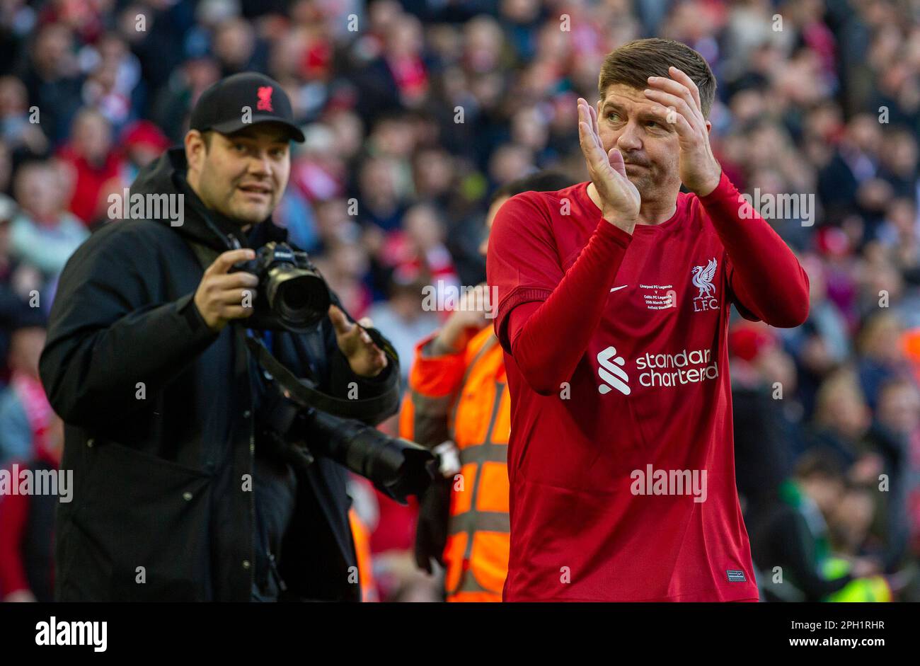 Liverpool Legends Steven Gerrard during the Legends match at Anfield ...