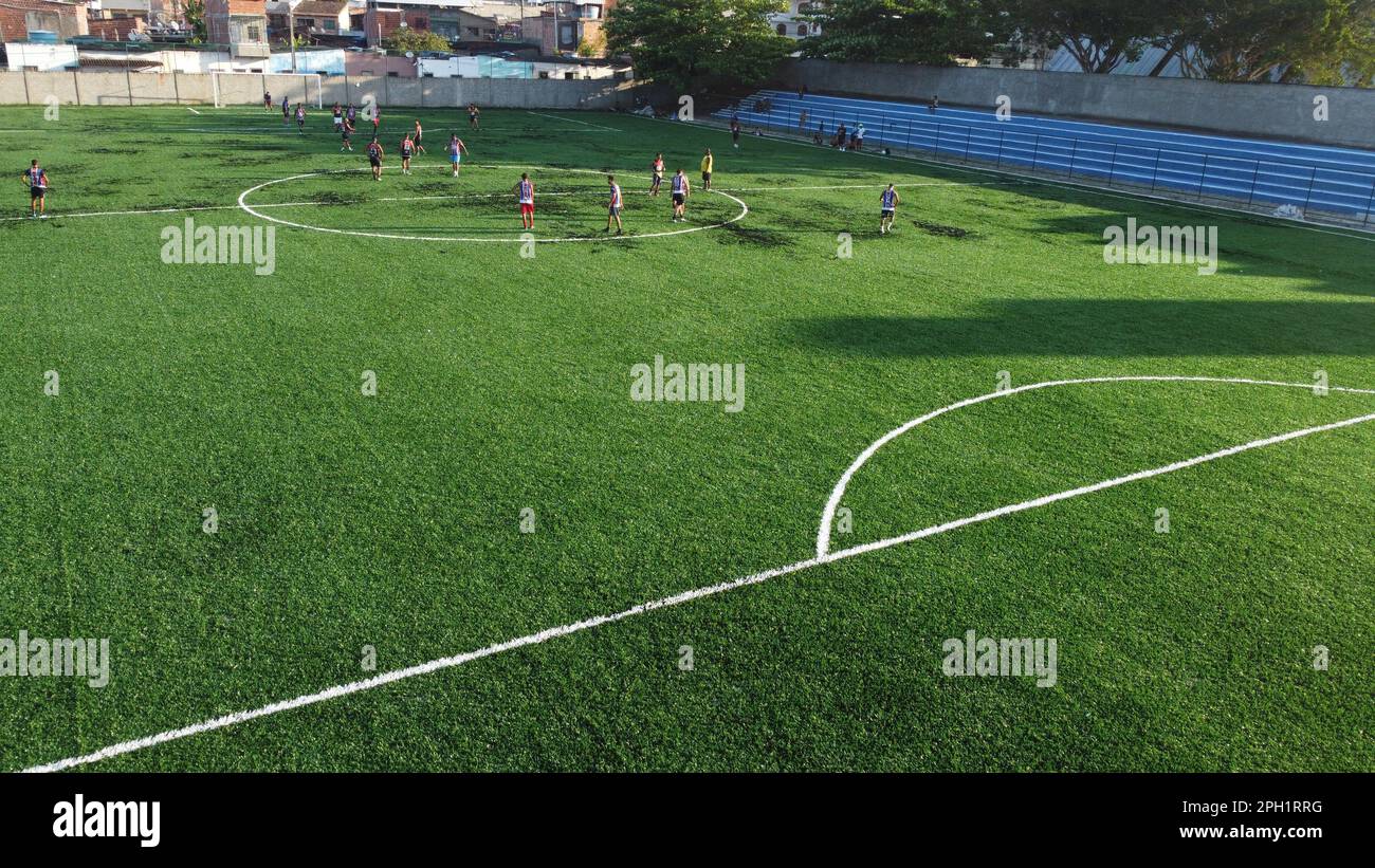 Itabuna, bahia, brazl - july 10, 2022: soccer field with synthetic ...