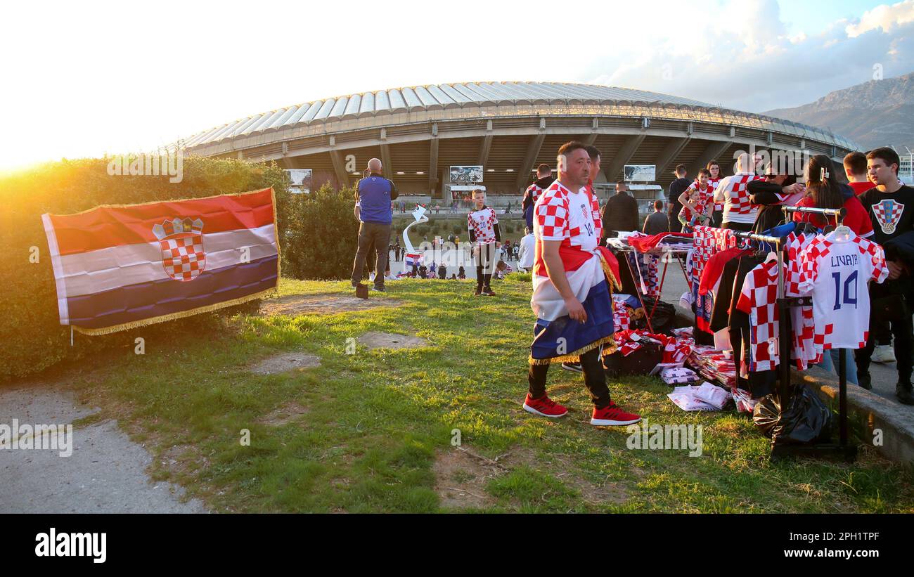 SPLIT, CROATIA - MARCH 25: Fans of Croatia during the UEFA EURO 2024 ...