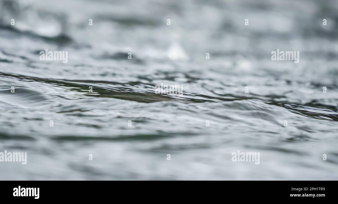 Smooth water river surface only small waves, closeup abstract detail ...