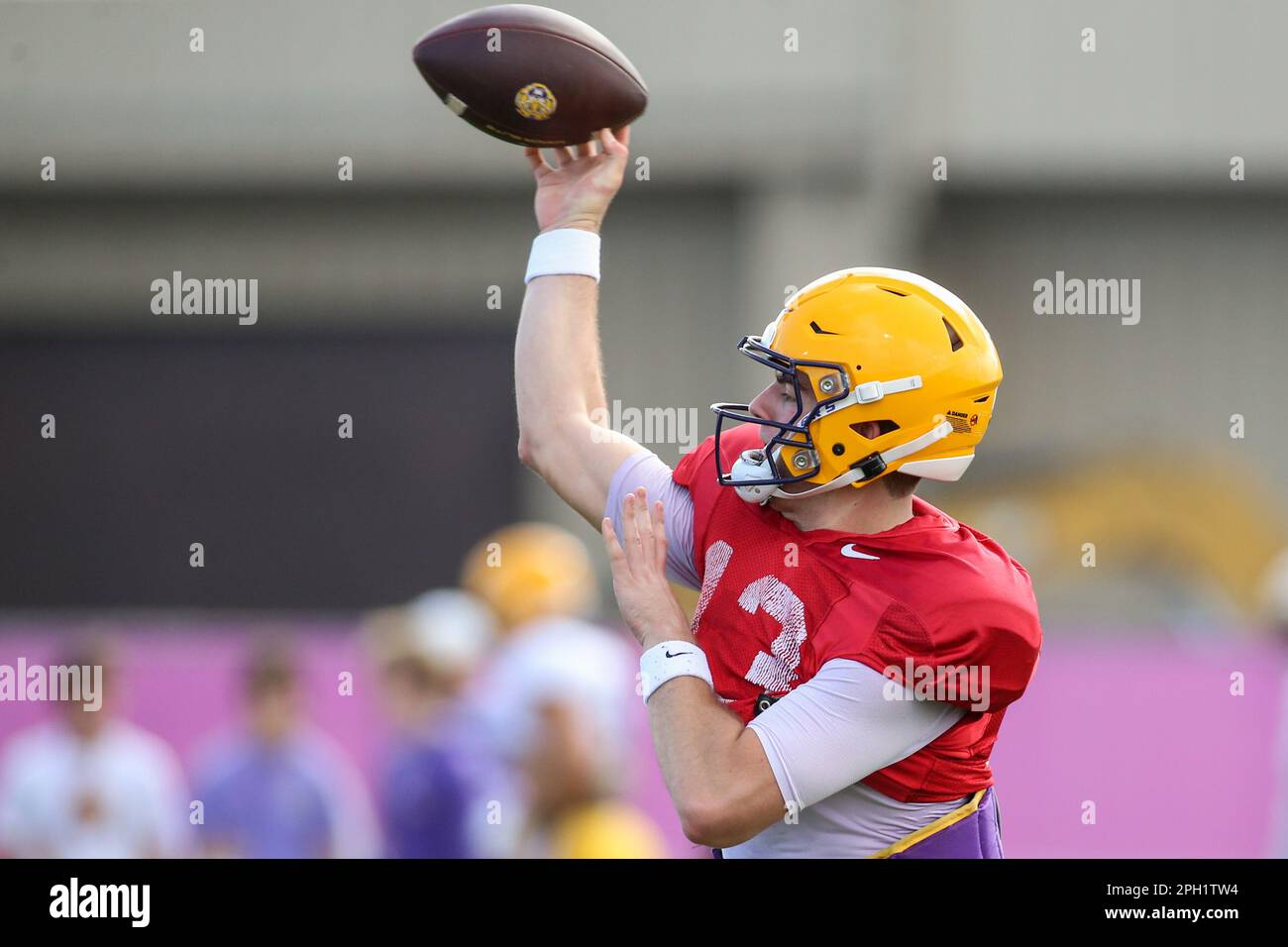 Baton Rouge, LA, USA. 25th Mar, 2023. LSU quarterback Garrett Nussmeier ...