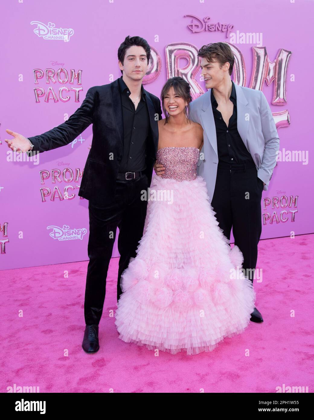 Hollywood, California, USA. 24th Mar, 2023. Milo Manheim, Peyton Elizabeth Lee and Blake Draper ...