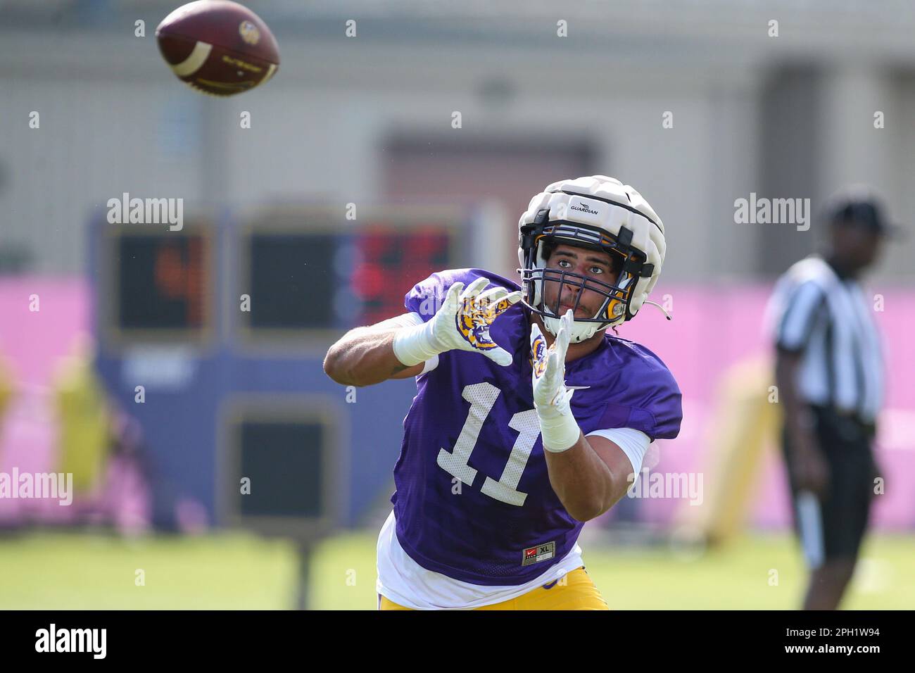 Baton Rouge, LA, USA. 25th Mar, 2023. LSU's Jaxon Howard (11) looks the ...