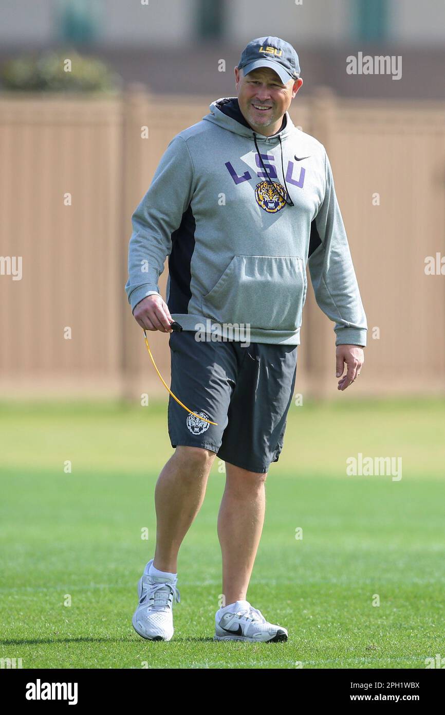 Baton Rouge, LA, USA. 25th Mar, 2023. LSU Defensive Coordinator Matt ...