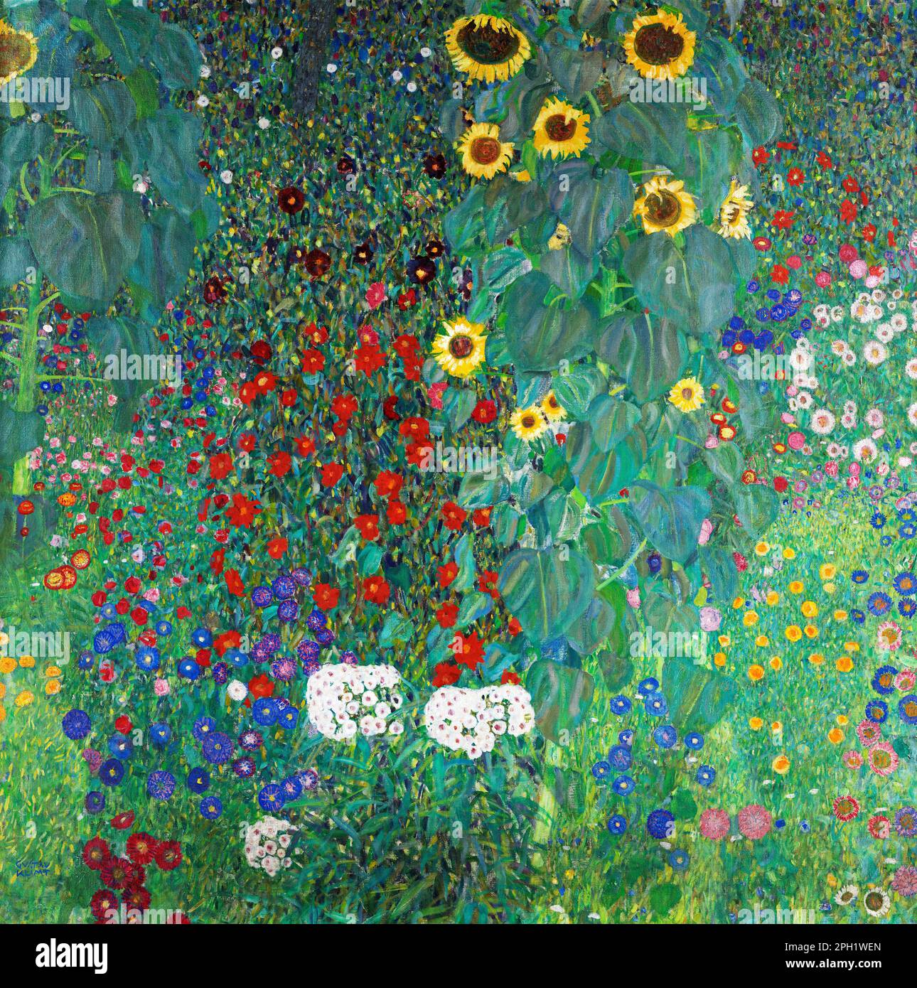 Gustav Klimt. Painting entitled "Farm Garden with Sunflowers" by Gustav ...