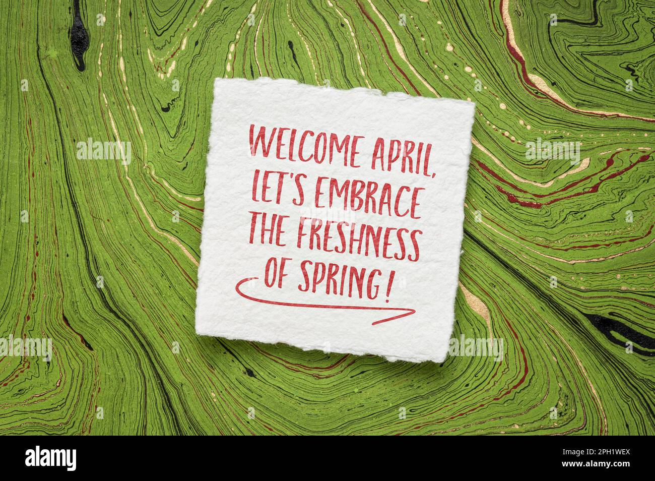 Welcome April. Let's embrace the freshness of spring - handwriting on ...