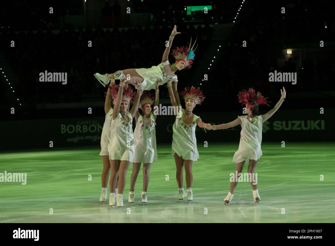 The Hot Shivers team skating on the music note of the movie Mission at ...