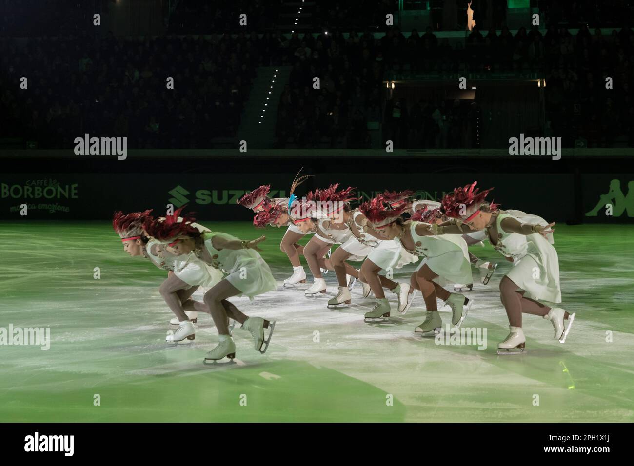 The Hot Shivers team skating on the music note of the movie Mission at ...