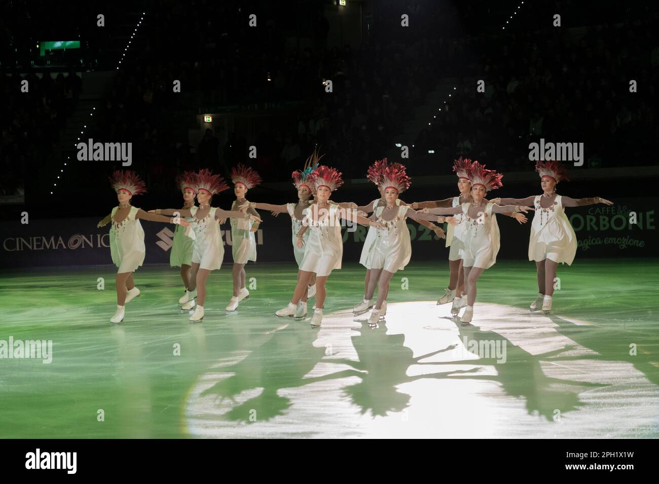 The Hot Shivers team skating on the music note of the movie Mission at ...