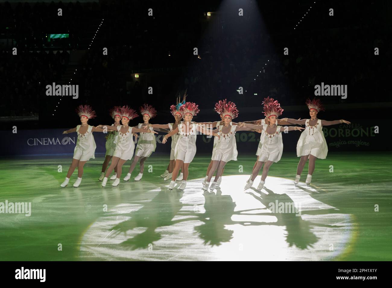 The Hot Shivers team skating on the music note of the movie Mission at ...