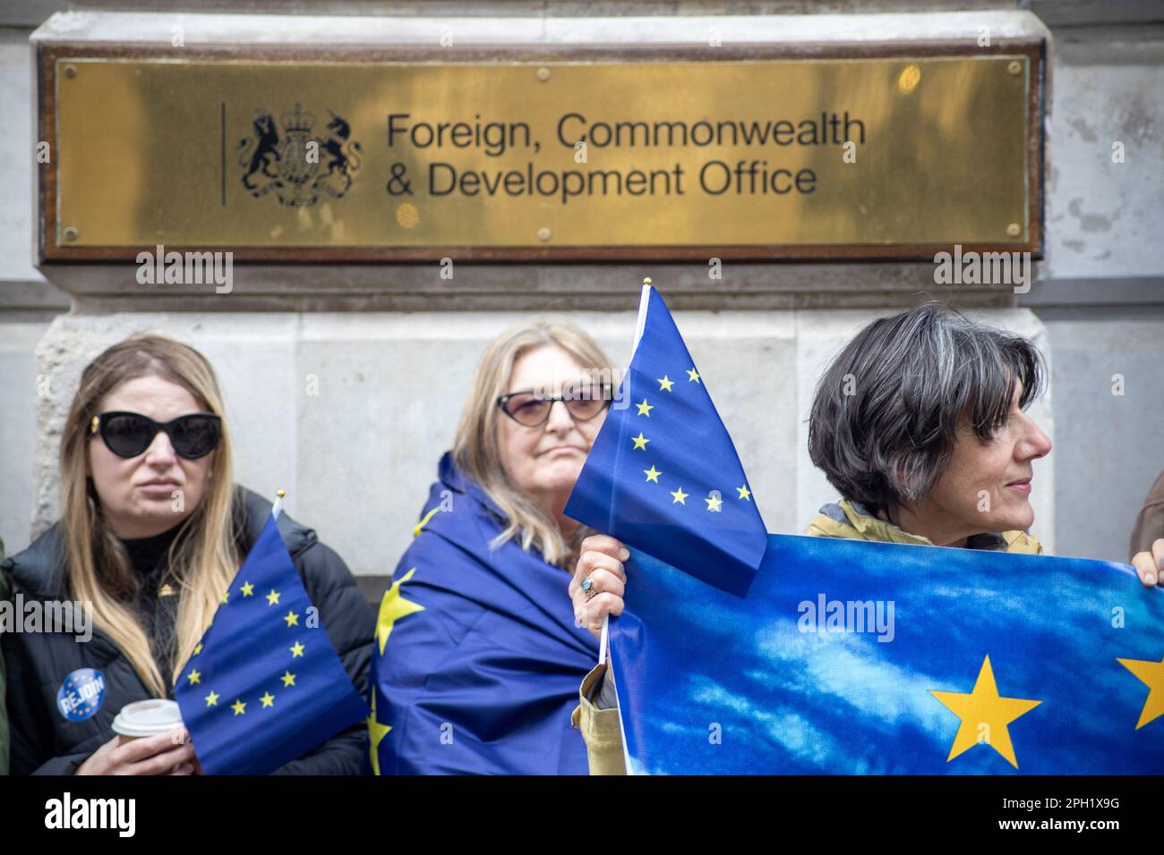 London, UK. 25th Mar, 2023. Dozens of protesters from the "March For ...