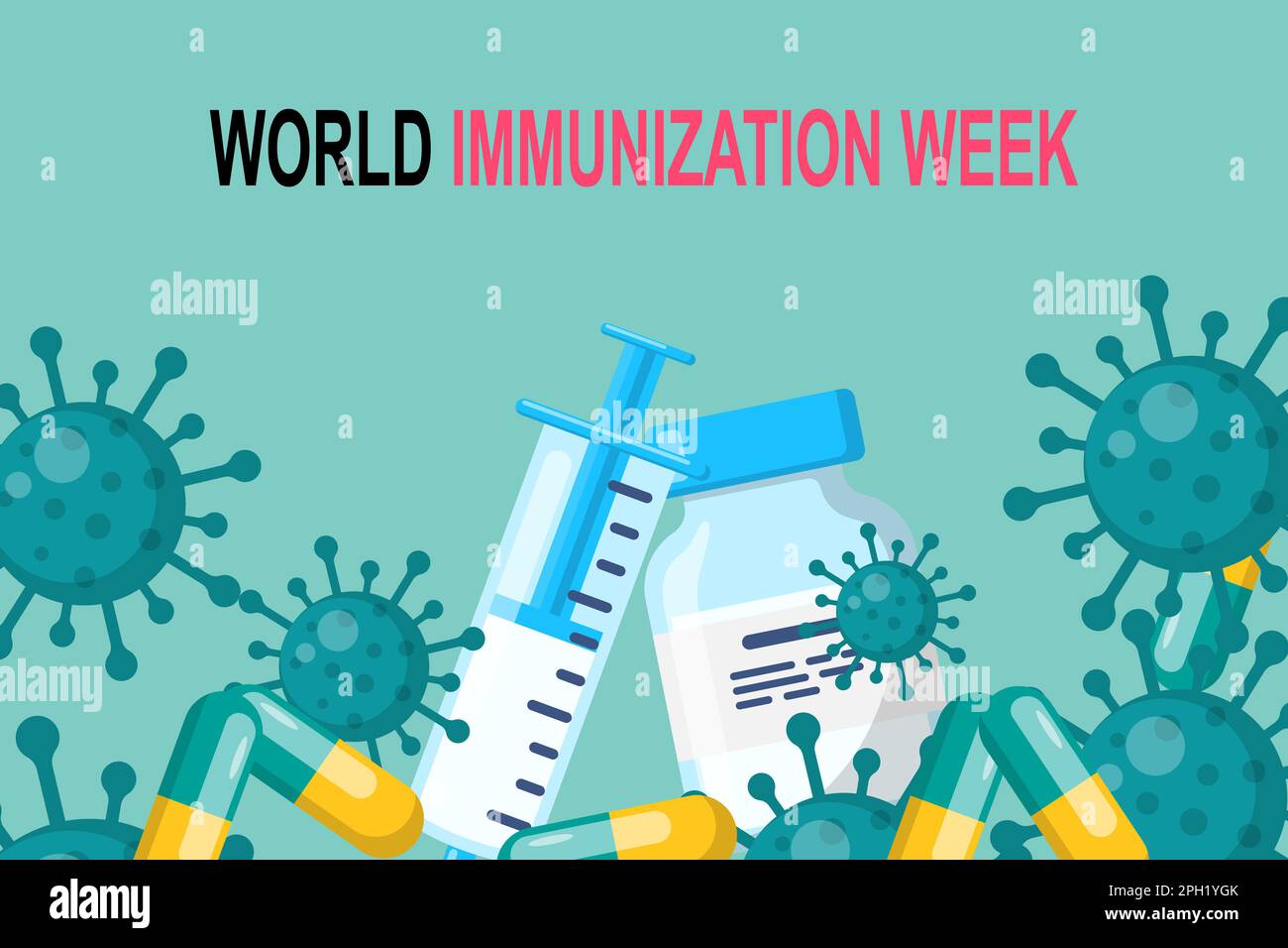 World Immunization Week background. Awareness Health. Vector ...