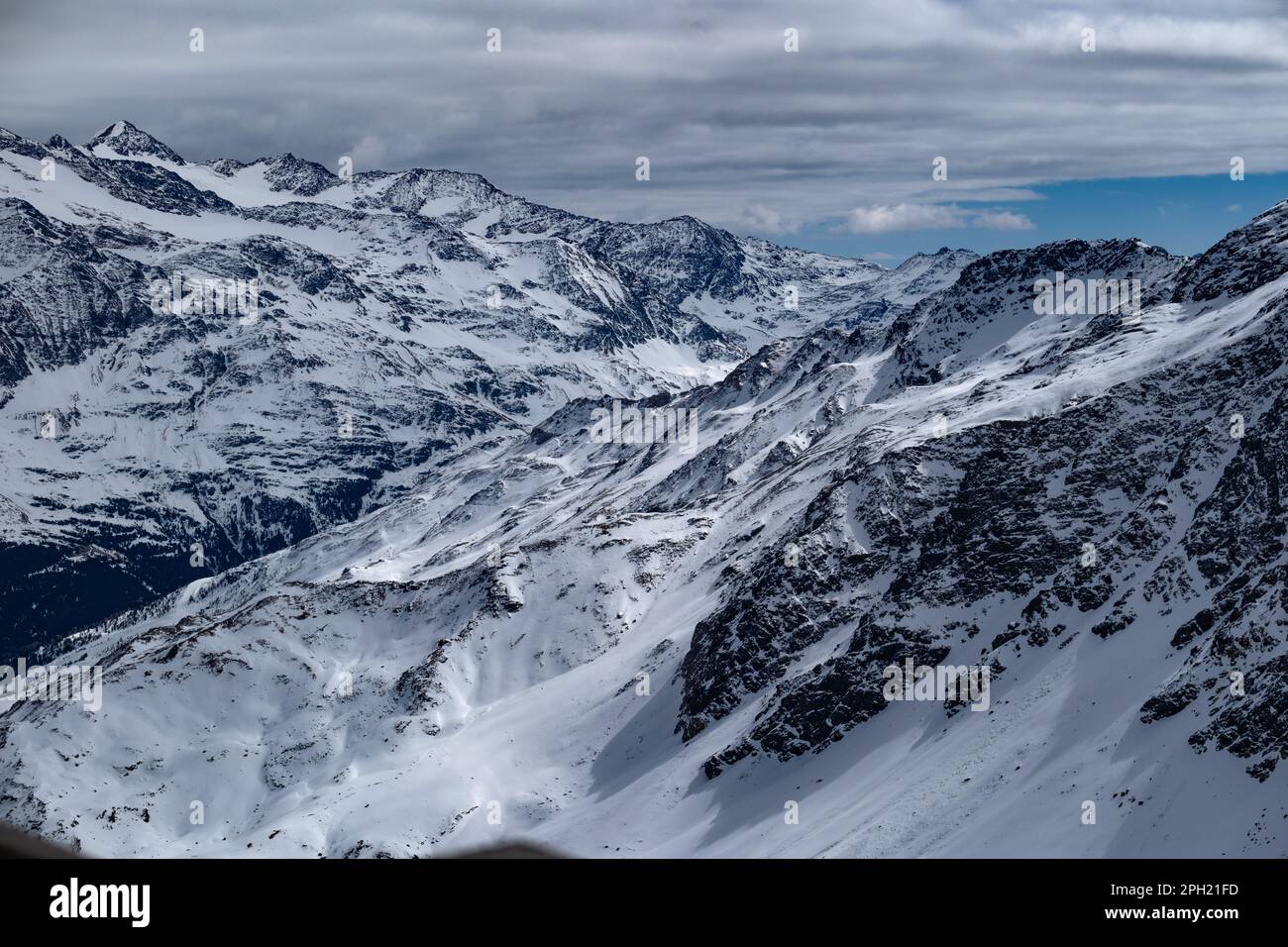 View of the alps from bormio 3000. Lombardy, Valtellina, Sondrio March ...
