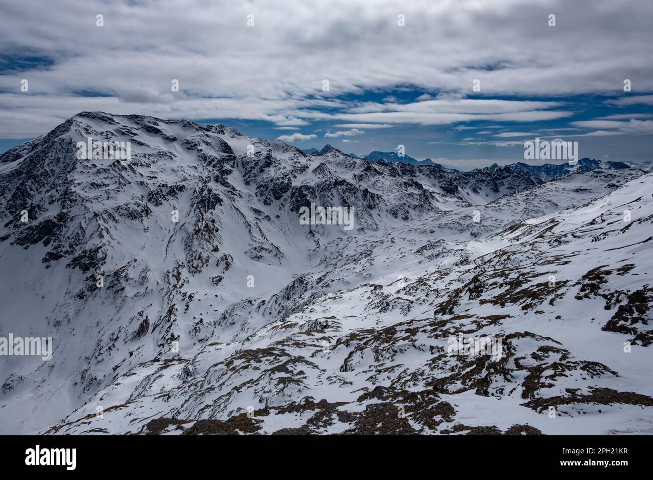 View of the alps from bormio 3000. Lombardy, Valtellina, Sondrio March ...