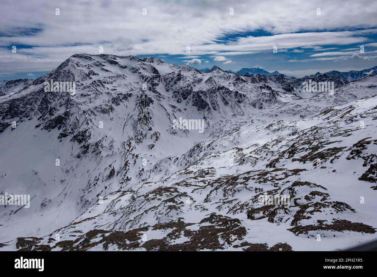View of the alps from bormio 3000. Lombardy, Valtellina, Sondrio March ...