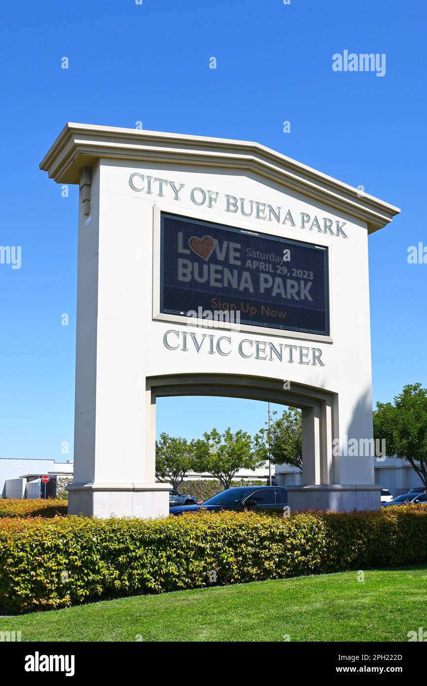 BUENA PARK, CALIFORNIA - 24 MAR 2023: City of Buena Park Civic Center ...