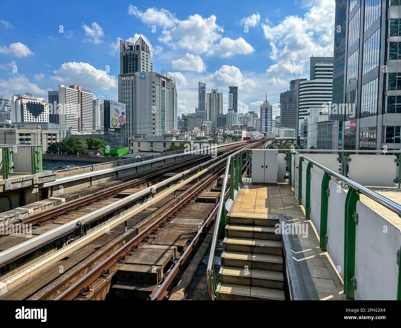 Bangkok, Thailand, Sky Train tracks, Elevated Metro, Public Transportation in City Center ...